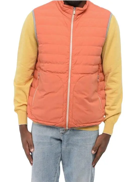 Brunello Cucinelli Feather-down Padded Gilet - Orange