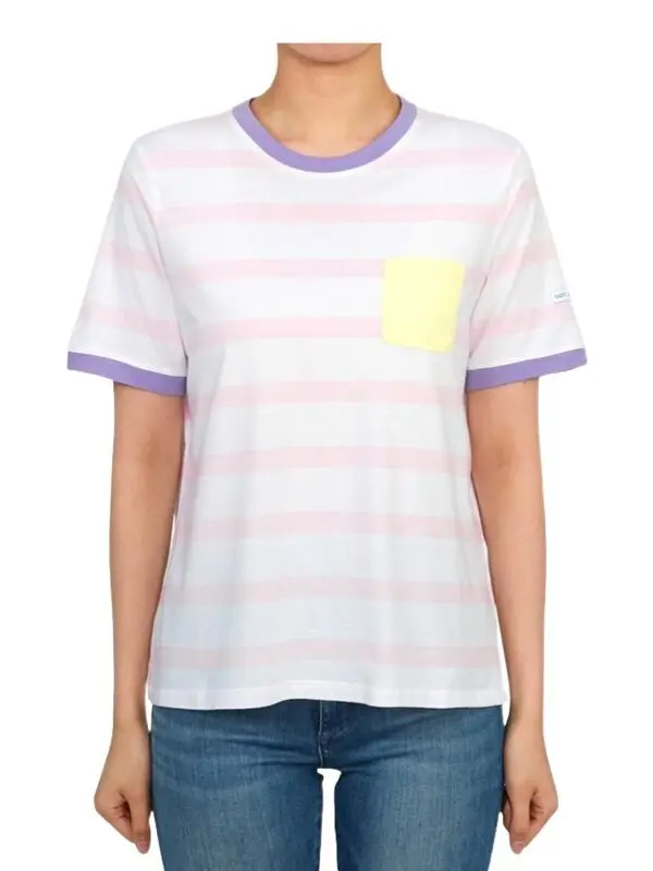 Saint James Striped Graphic T-shirt - White