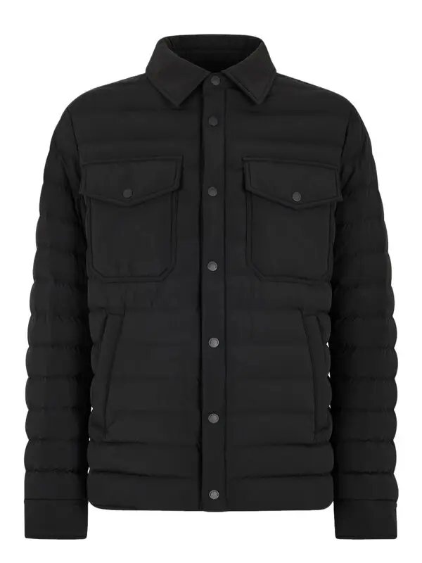 Moose Knuckles Down Shirt Jacket With Snap Button Pockets - Black