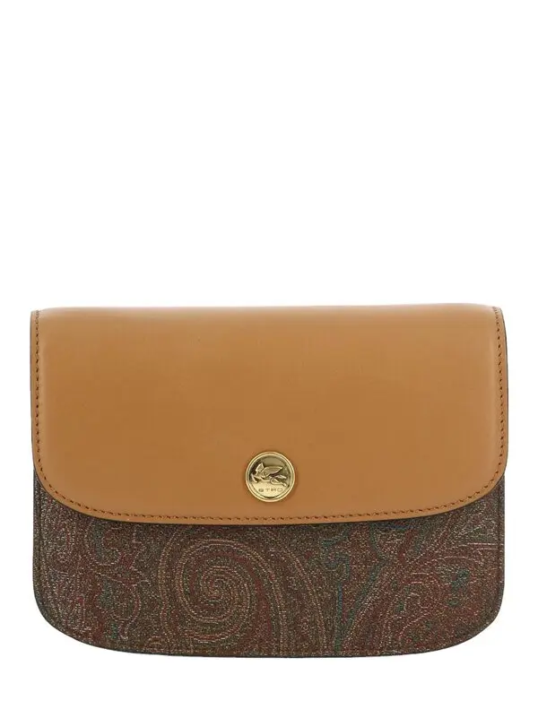 Etro Essential Jacquard Foldover Crossbody Bag - Brown