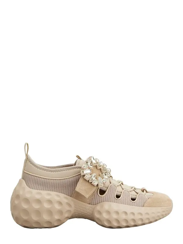 ROGER VIVIER Viv' Embellished Sneakers - Beige