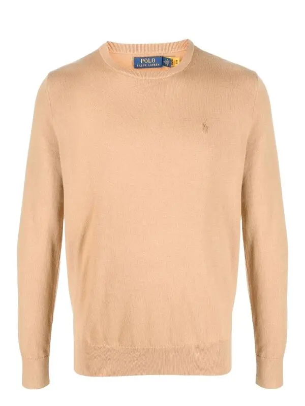 Polo Ralph Lauren Embroidered Logo Cotton-cashmere Blend Jumper - Nude