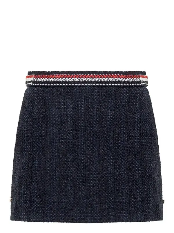 Thom Browne 4-bar Tab Tweed Skirt - Navy