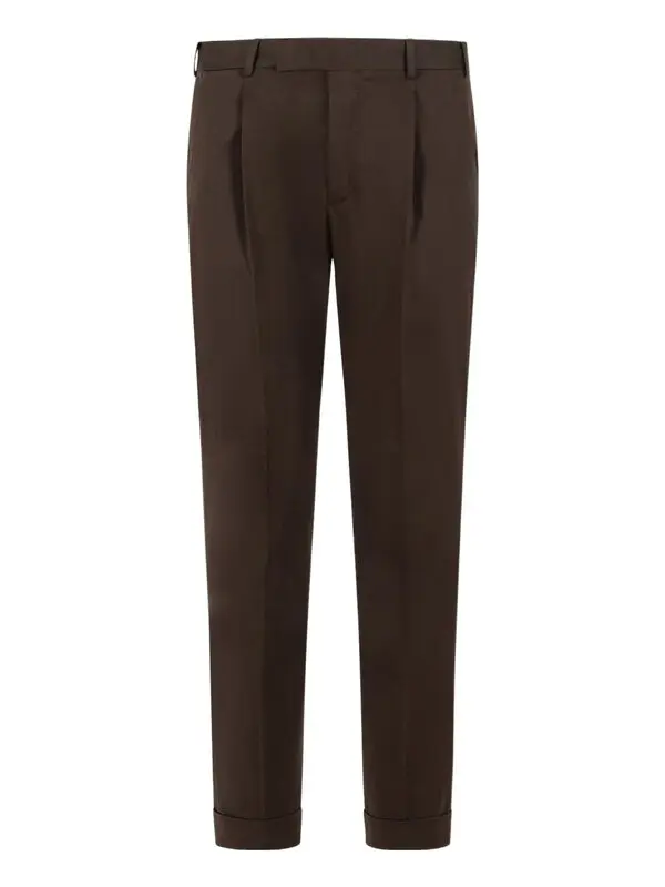 PT TORINO Rebel Pleated Cuffed Pants - Brown