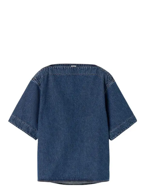 TOTEME Denim Dart-neck Top - Blue