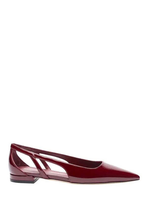 STUART WEITZMAN Pointed Toe Cutout Flat - Red