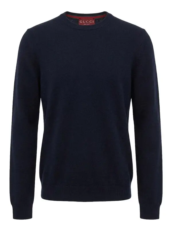 Gucci Crewneck Knit Jumper - Dark Blue