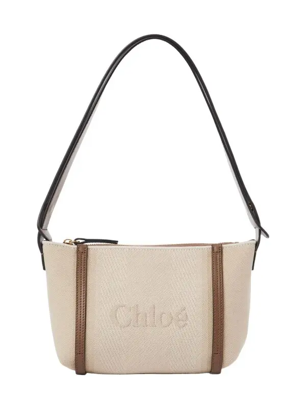 Chloé Carry Logo Detailed Shoulder Bag - Vegetable Beige