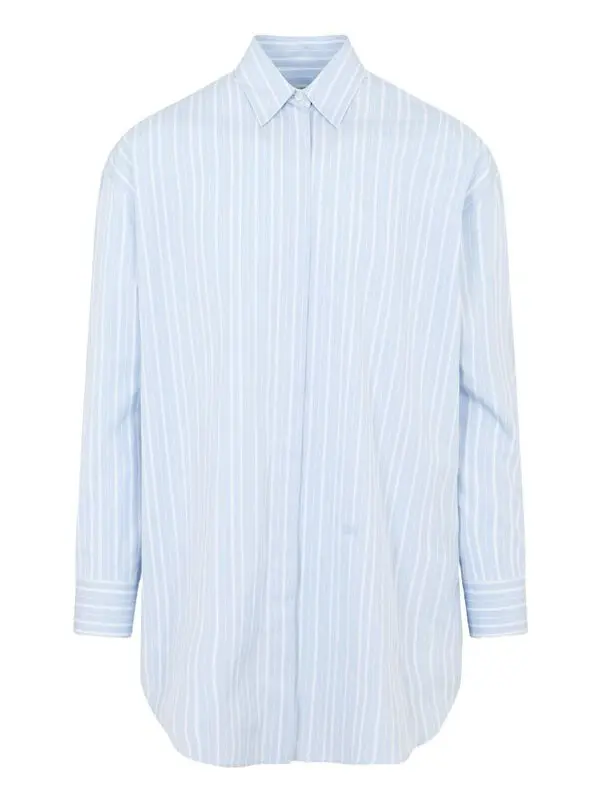 Off-White Pinstriped Long Sleeve Shirt - Blue