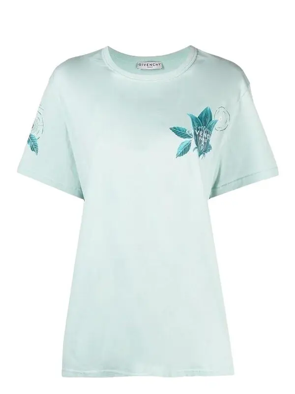 Givenchy Floral Schematics Printed T-shirt - Blue