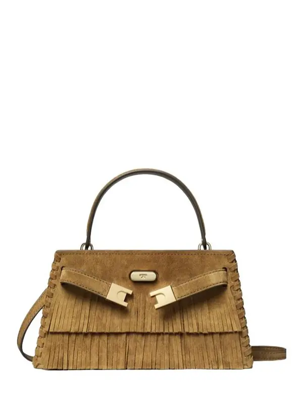 Tory Burch Lee Radziwill Fringed Mini Top Handle Bag - Wild Tabacco