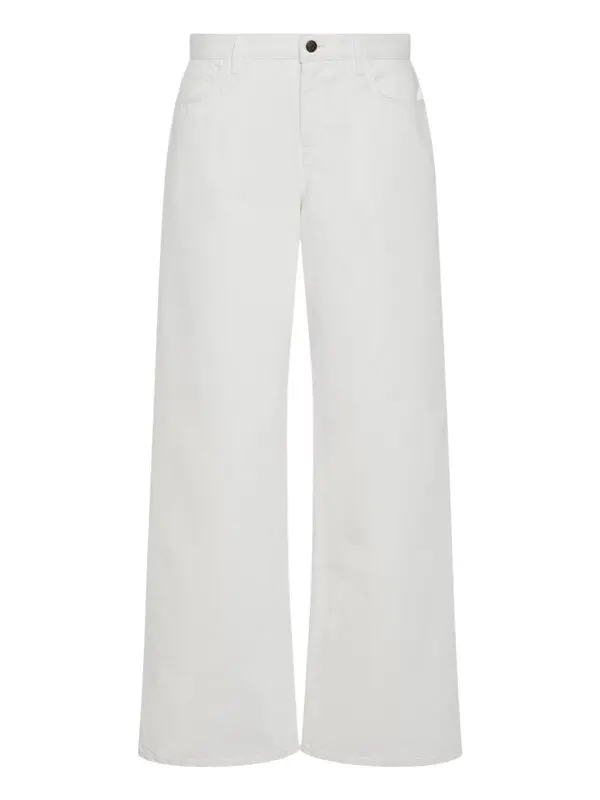THE ROW Button Detailed Straight Leg Jeans - White