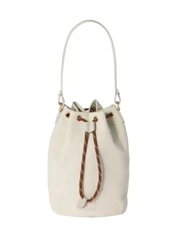 Miu Miu Gabardine Sachet Bucket Bag - Plaster White/chalk White
