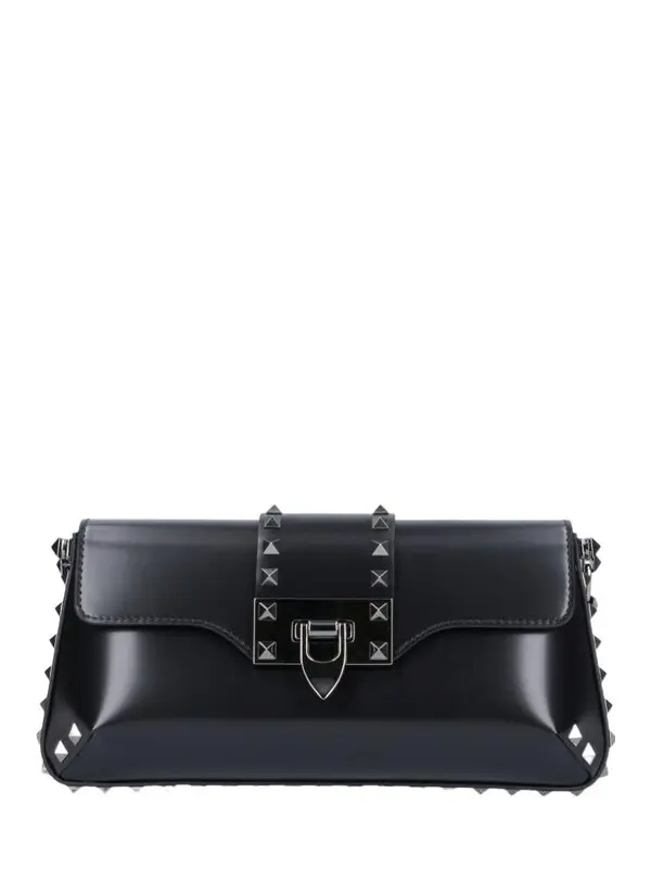 Valentino Garavani Rockstud Foldover Shoulder Bag - Black