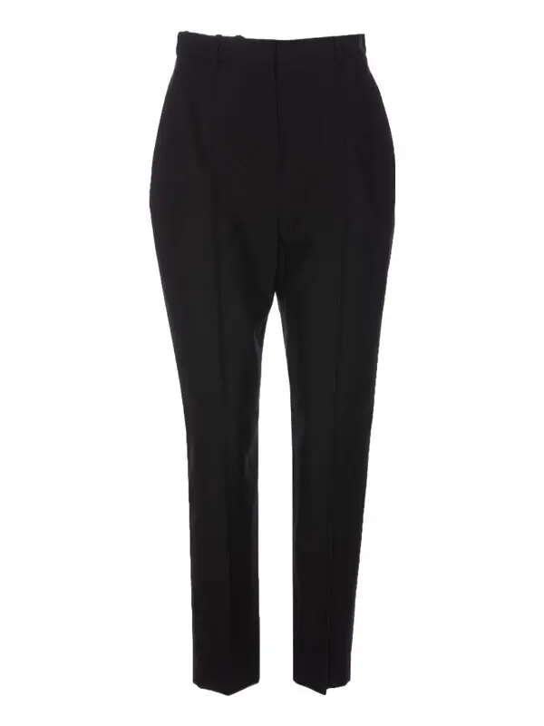 Alexander McQueen High-waist Cropped Tailored Trousers - Black