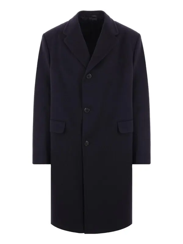 Prada Single-breasted Coat With Notched Lapels - Navy Blue