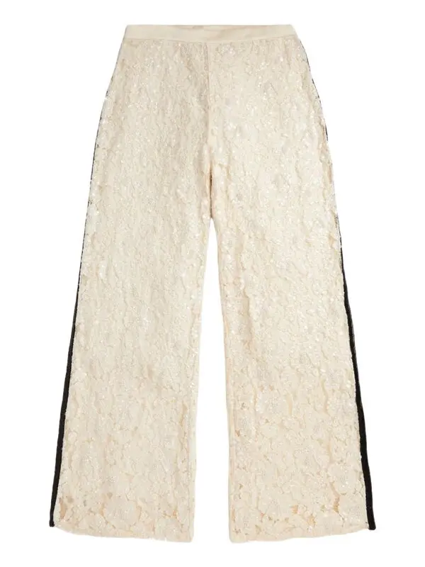 Polo Ralph Lauren Lace Sequin Trousers - Nude