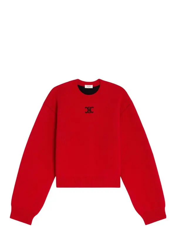 Celine Crewneck Sweater In Cashmere - Red/blue/black