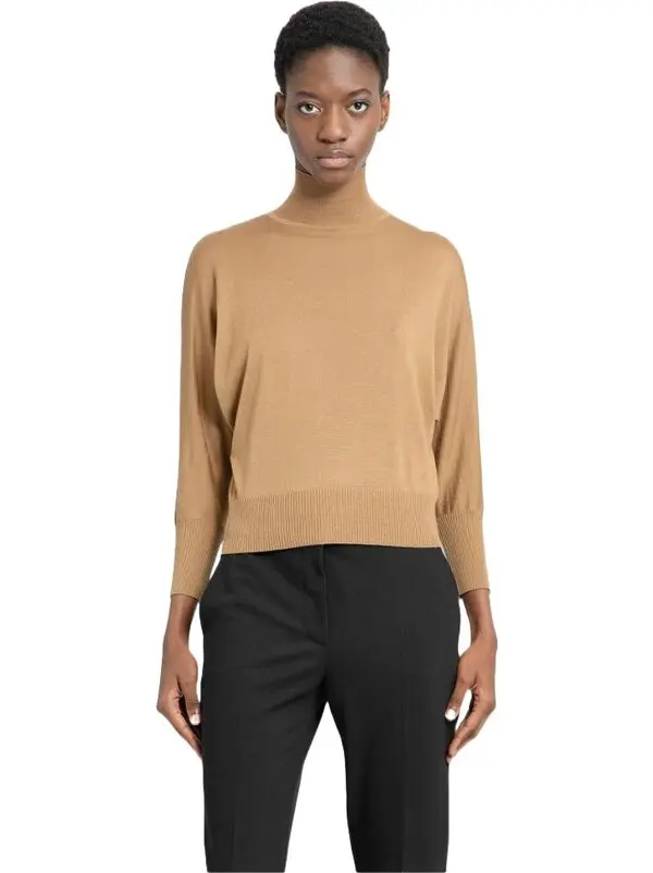 Max Mara Talea" Roll-neck Wool Jumper - Brown