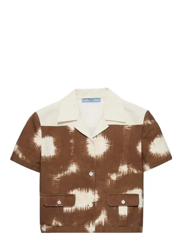 Prada Printed Short Sleeve Shirt - Tobacco Color