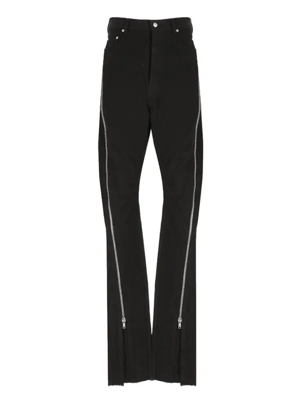 Rick Owens Mid-rise Zip-up Extra-length Jeans - Black