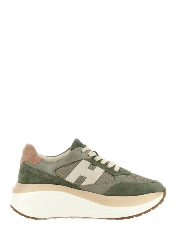 Hogan Maxi Platform Sneakers - Green Beige