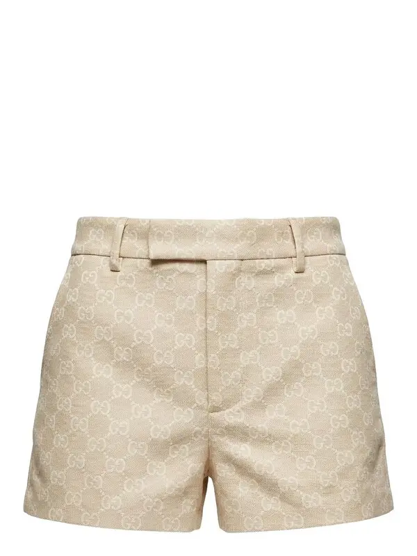 Gucci Gg Pattern Shorts - Light Beige