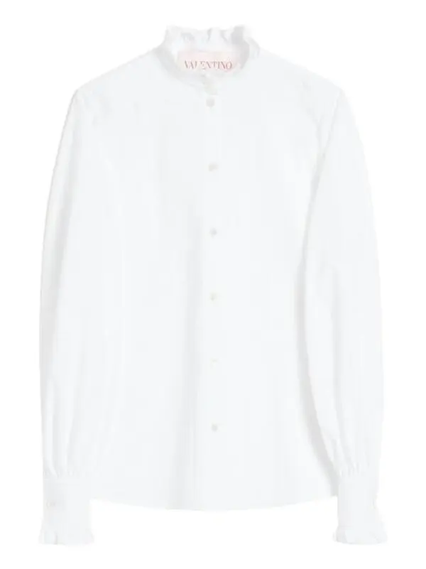 Valentino Garavani Button-up Shirt With Ruffle Details - Bianco Ottico