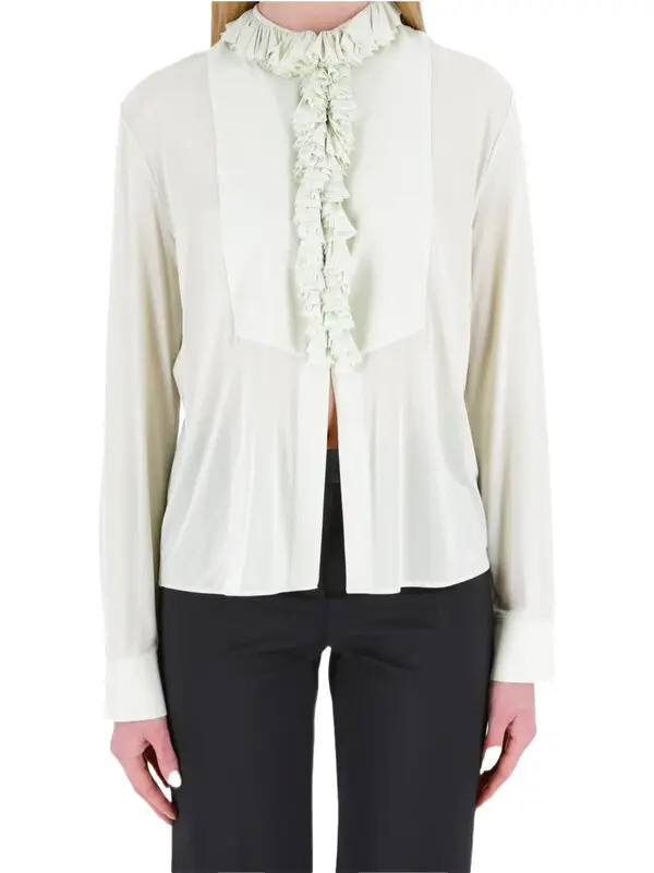 Philosophy Di Lorenzo Serafini Long Sleeve Ruffle Detail Shirt - White
