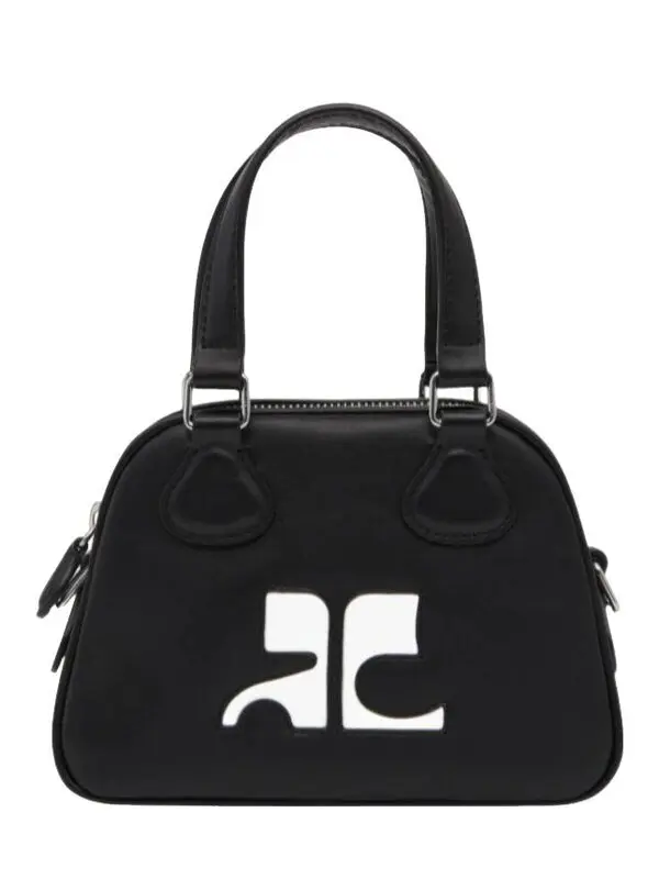 COURREGES Logo Patch Zip-up Bowling Bag - Black