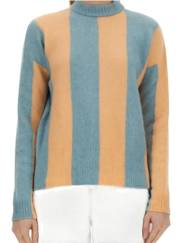 ALYSI Stripe Detailed Knitted Sweater - Nude