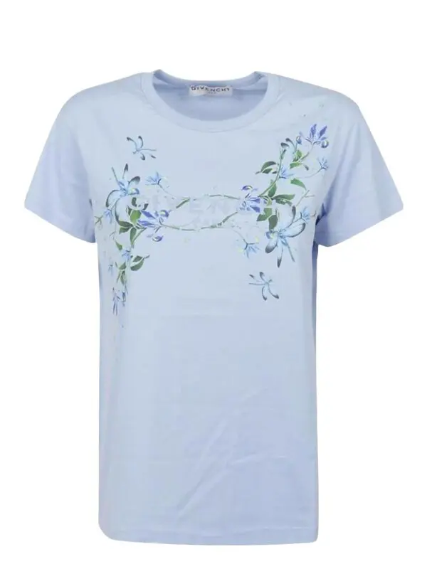 Givenchy Floral Printed T-shirt - Blue