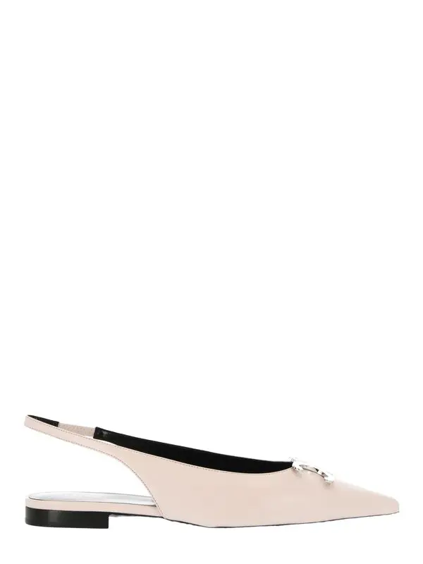 Celine Alma Triomphe Flat Slingback In Lambskin - Light Pink