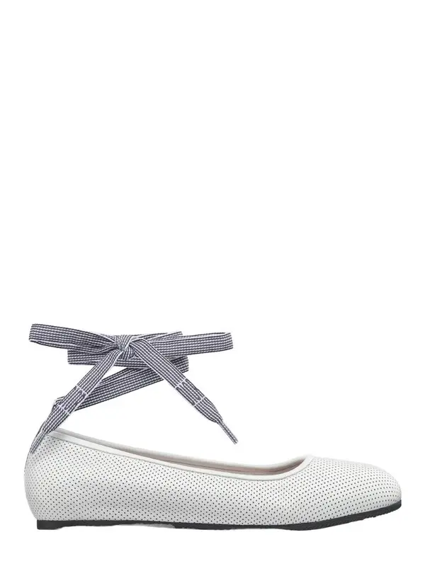 Dior D-journey Lace-up Ballet Flat - White