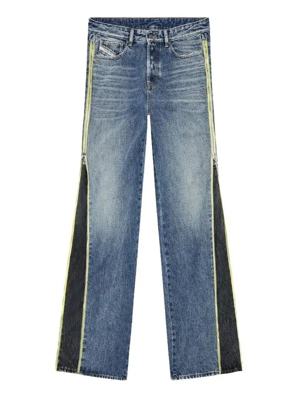DIESEL® Logo-patch Wide-leg Jeans - Blue