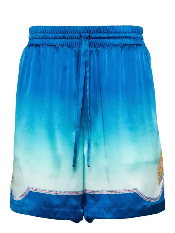 Casablanca Printed Graphic Shorts - Blue