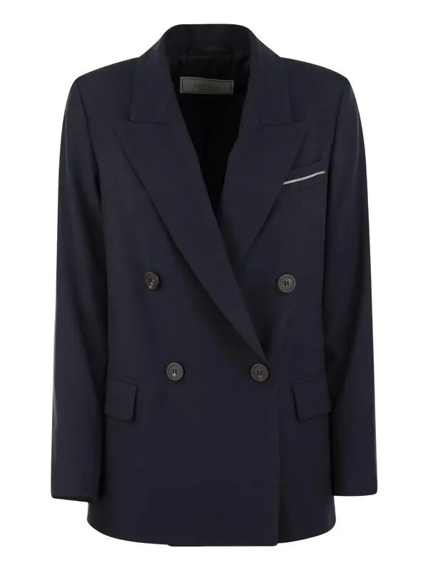 Peserico Double-breasted Blazer - Black
