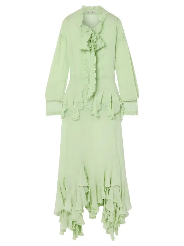Stella McCartney Long-sleeved Dress With Neck Strap - Green