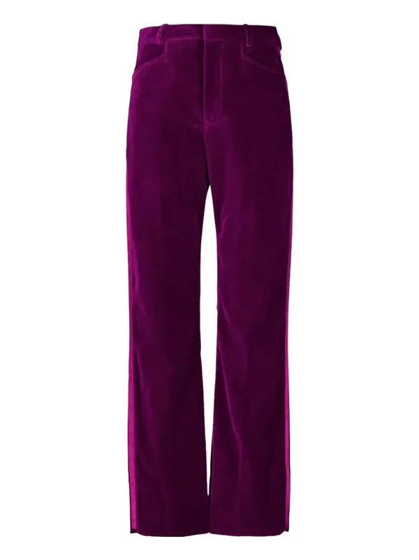 TOM FORD Mid-waisted Velvet Tailored Trousers - Purple