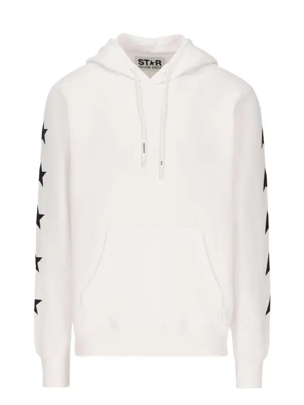 GOLDEN GOOSE Logo Printed Drawstring Hoodie - White