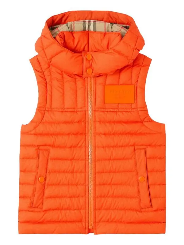 Burberry Horseferry Appliqué Padded Gilet - Orange