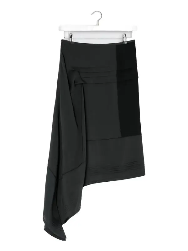 LEMAIRE Pleated Asymmetric Skirt - Slate Gray