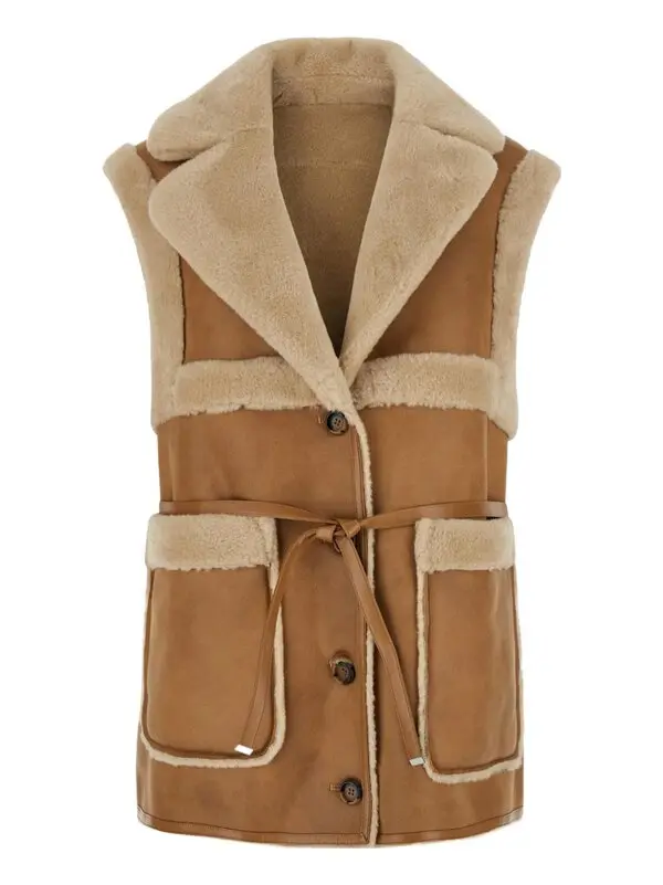 URBANCODE Belted Sleeveless Waistcoat - Brown