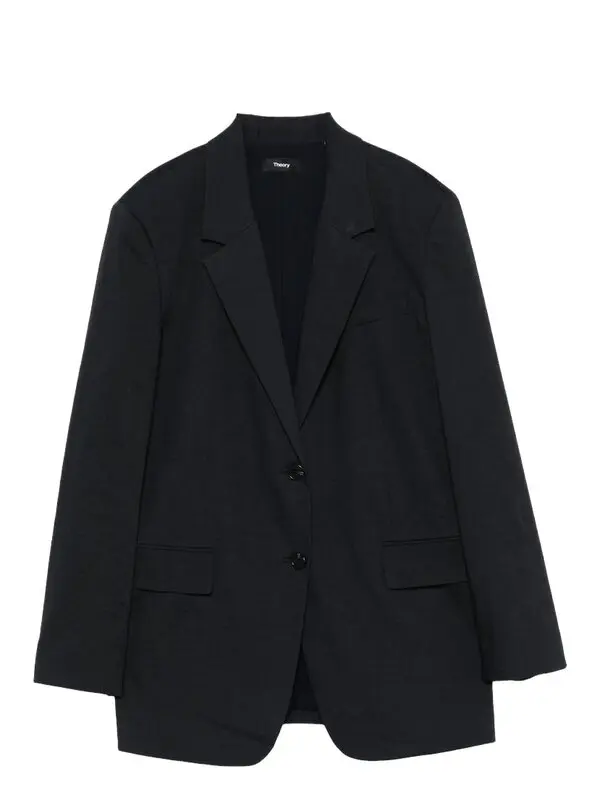 Theory Single-breasted Tailored Blazer With Flap Pockets - Black