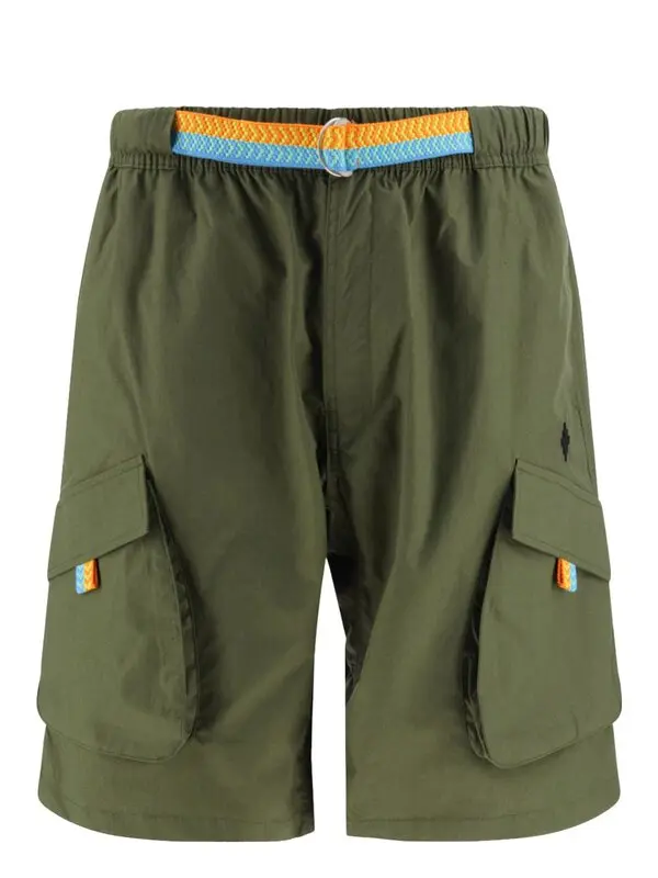 MARCELO BURLON COUNTY OF MILAN Logo Embroidered Cargo Shorts - Green
