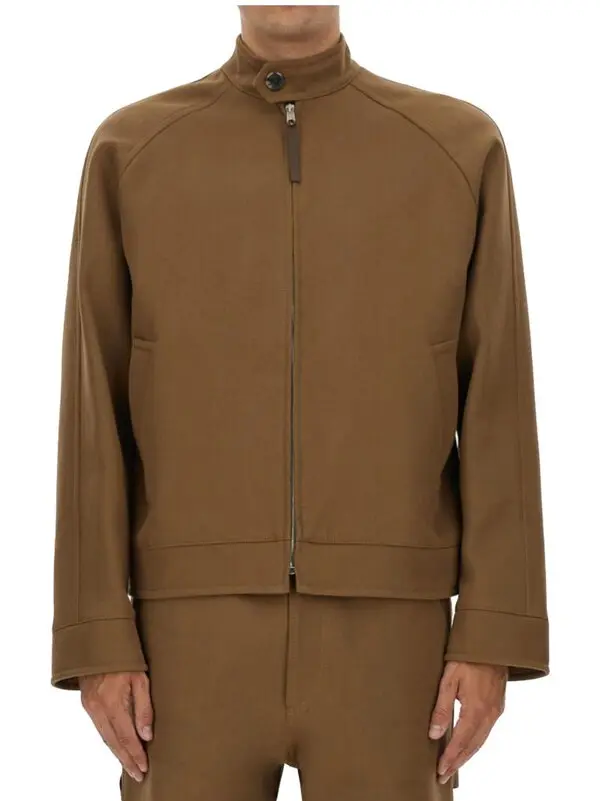 Moschino High-neck Zip Bomber Jacket - Brown