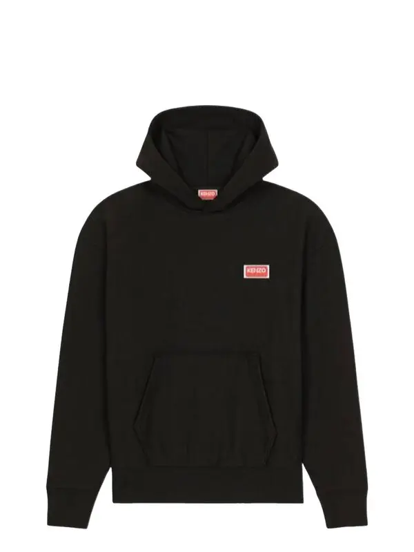Kenzo Logo-printed Long-sleeve Hoodie - Black