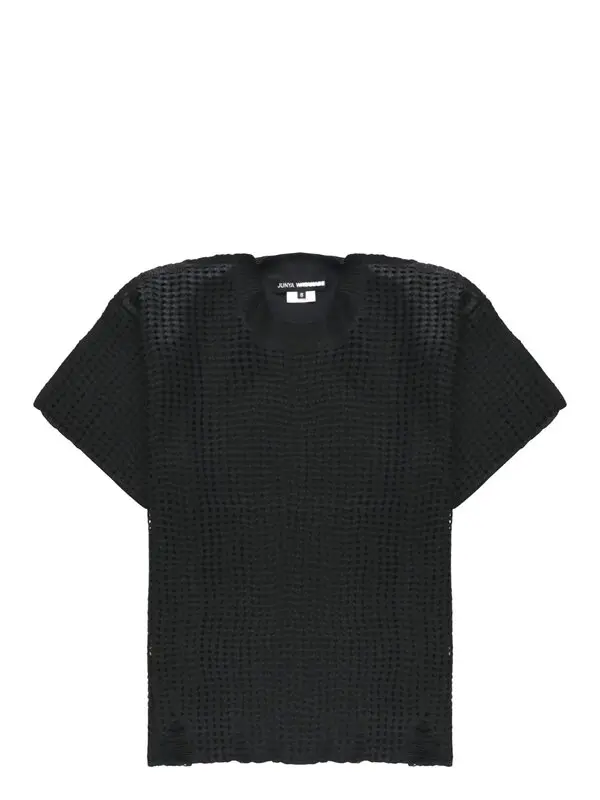 Junya Watanabe Open-knit Short-sleeved T-shirt - Black