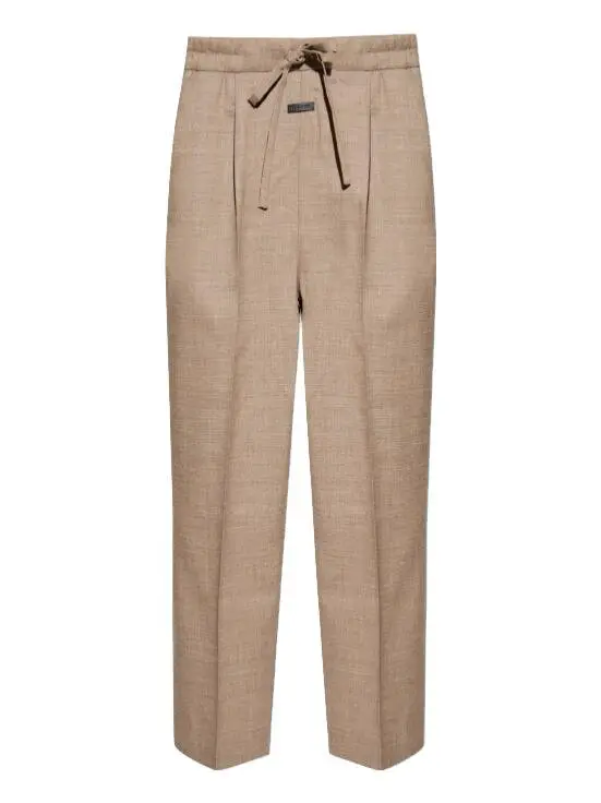 Fear Of God Pleated-front Drawstring Trousers - Brown
