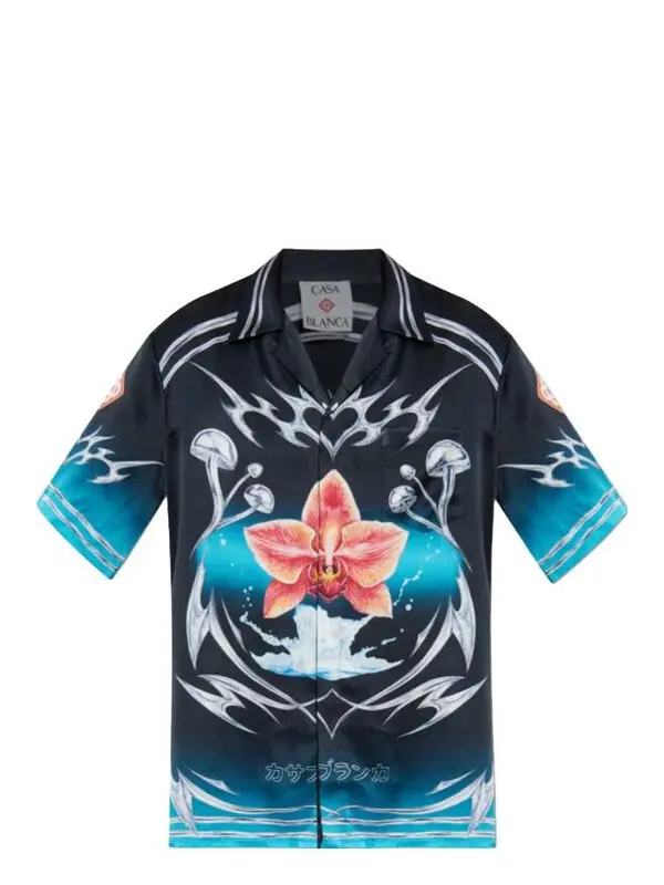 Casablanca Printed Short-sleeved Shirt - Black